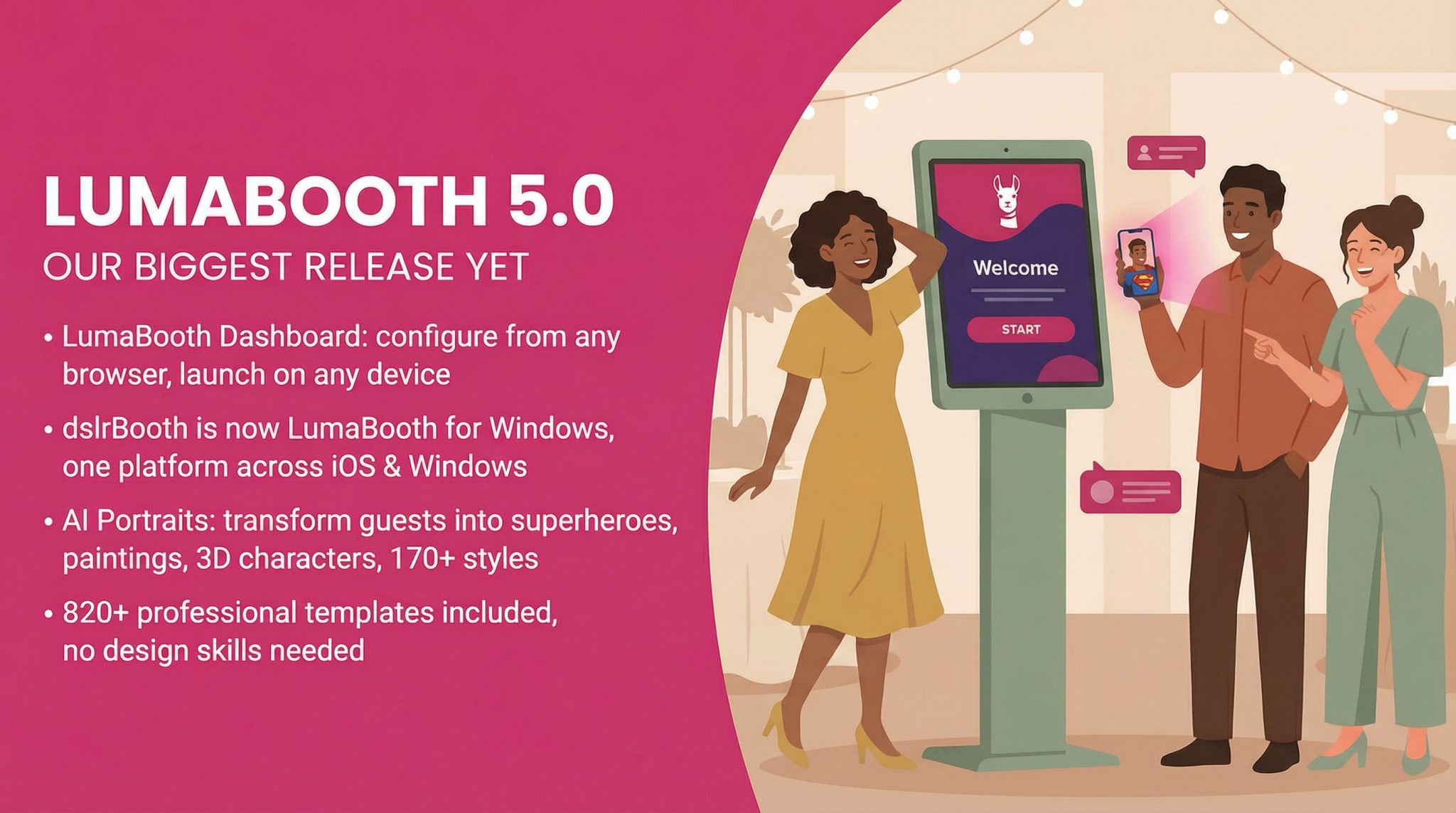 LumaBooth 5.0 is Here: Dashboard, AI Portraits, and a Fresh New Look